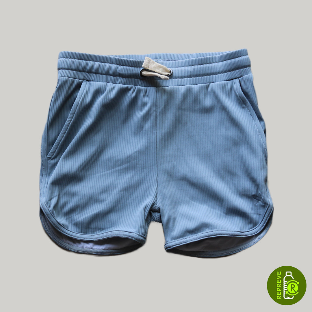 Ribbed Swim Trunks - Dusty Blue – Little Buck